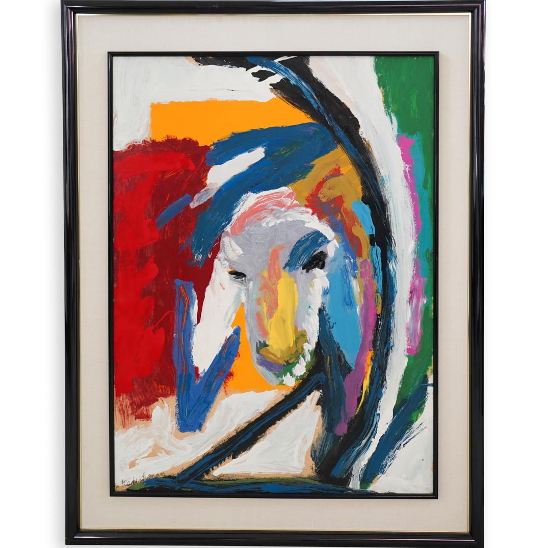 Menashe Kadishman (israel, 1932 2015) Oil Painting