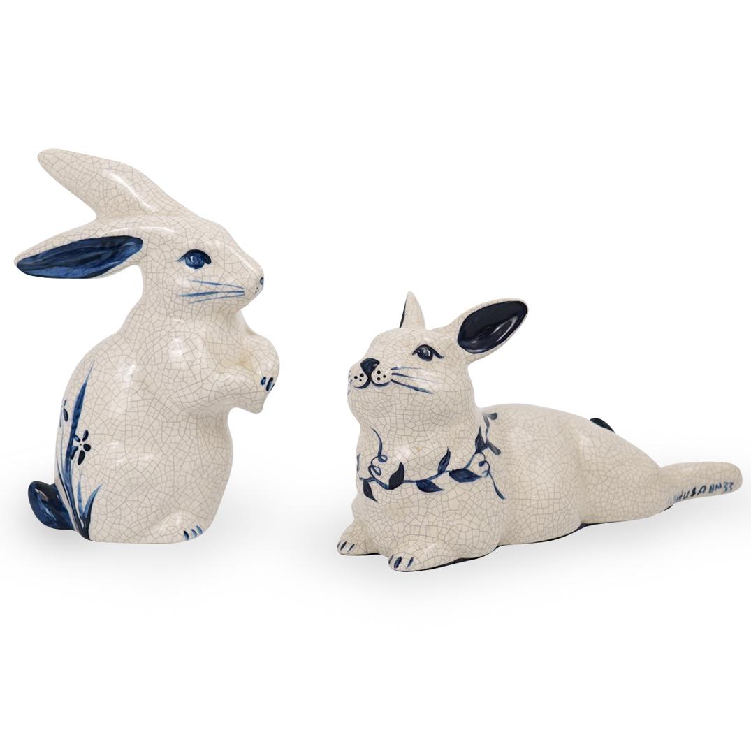 (2 pc) Crackle Glazed Porcelain Rabbits - Mar 18, 2020 | Akiba Antiques ...