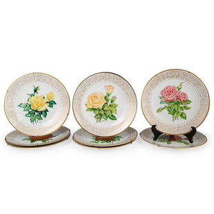 (8 Pc) Boehm Porcelain Floral Plate Set
