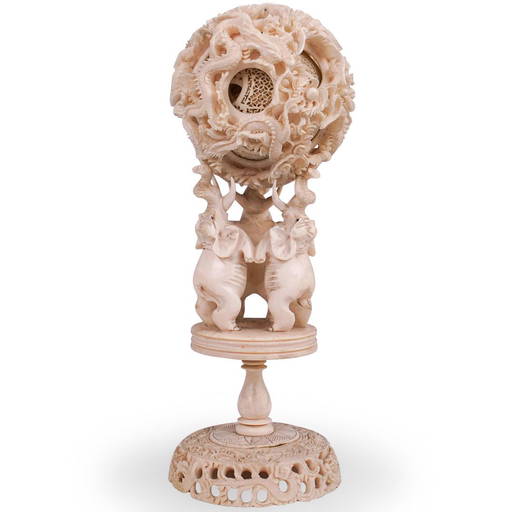 Antique Chinese Carved Bone Puzzle Ball