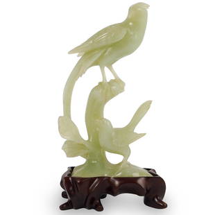 Green Jade Sculpture, Bird Of Paradise