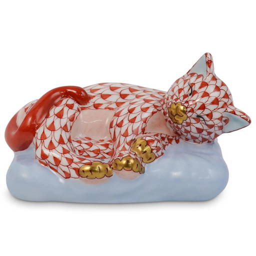 Herend Sleeping Cat Figurine
