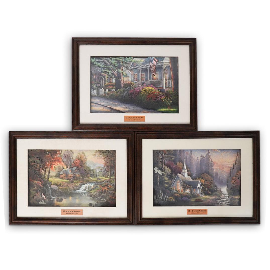 (3 Pc) Thomas Kinkade 3d Paper Tole Art