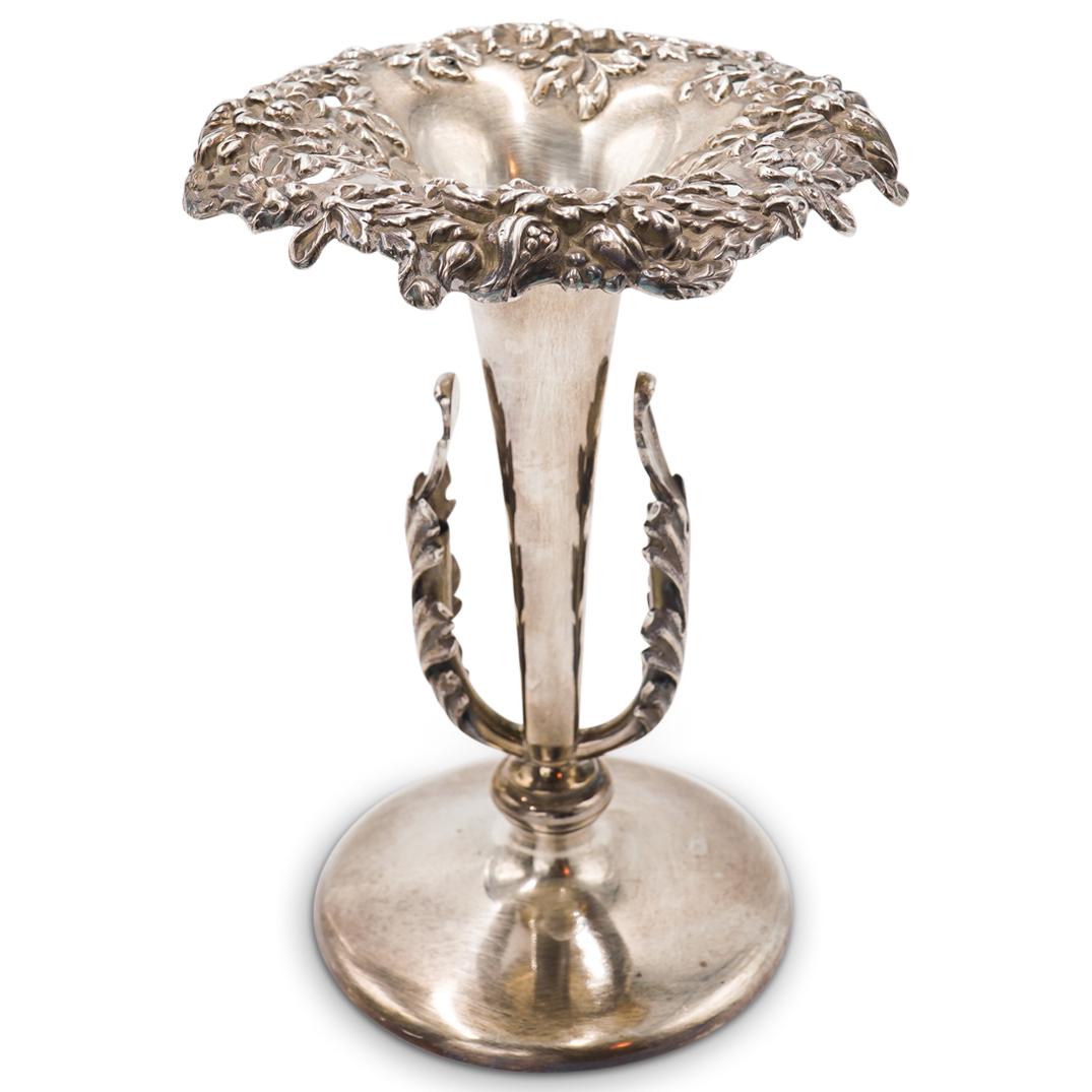 Antique Sterling Silver Floral Vase