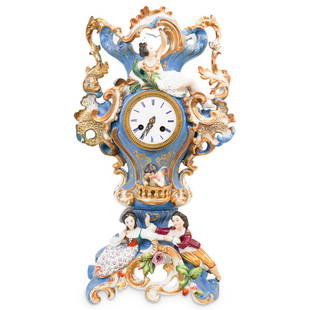Antique Jacob Petit, Meissen Porcelain Mantle Clock