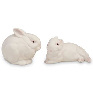 Cybis Porcelain Bunnies, The Graduates, Pair