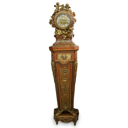 Louis Xiv Style Bronze And Wood Grandfather Clock
