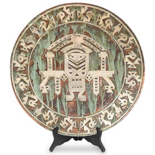 Mexican Mayan Aztec Copper Wall Plate