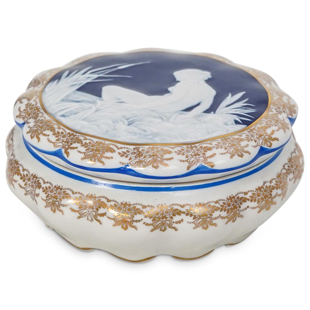 Barbotine Limoges Pate Sur Pate Porcelain Lidded Box