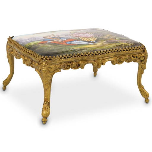 Antique Viennese Bronze & Enamel Table