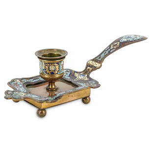 Antique Champleve Enamel & Bronze Frame