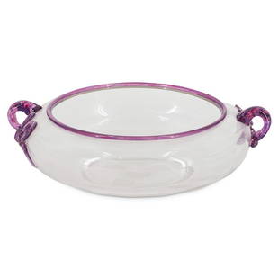 Steuben Amethyst Cintra Rose Glass Bowl