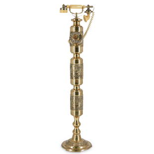 Vintage Brass Pedestal Rotary Telephone
