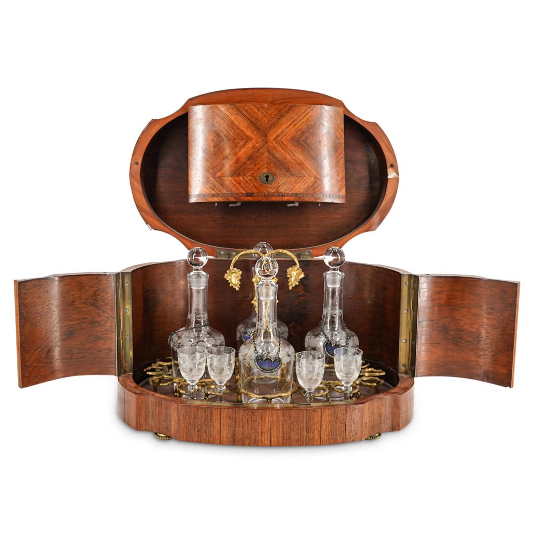 Antique French Liquor Box Tantalus Set