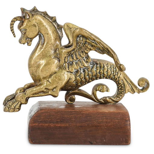 Antique Cast Bronze Hippocampus Sculpture