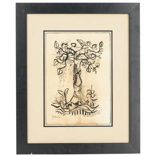 Larry Greer Portrait Watercolor (20th Cent)