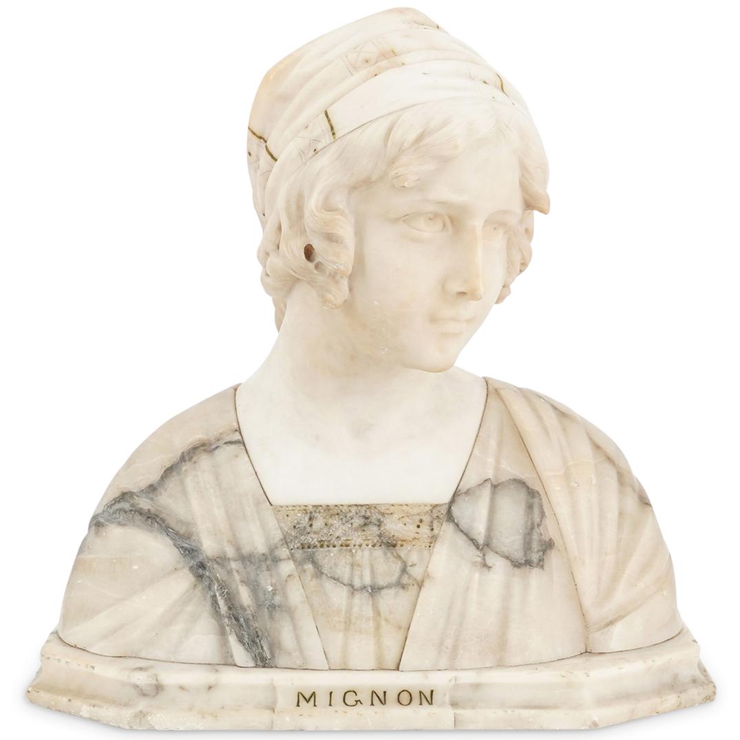 After G. Bessi Italian Mignon Alabaster Bust