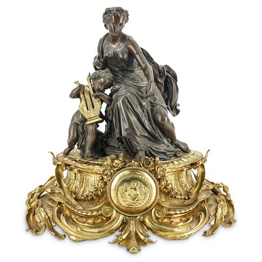 French Converted Clock W/ Figural Bronze Statue - Apr 14, 2022 | Akiba ...