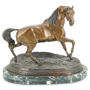 Signed P.j. Mene Horse Bronze Sculpture