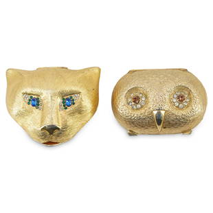 Vintage Powder Compact With Map Of Italy