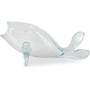 Mcm Blenko Footed Fish Sculpture