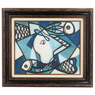 Amelia Pelaez 1896 1968 Cuban Artist Abstract Oil / B