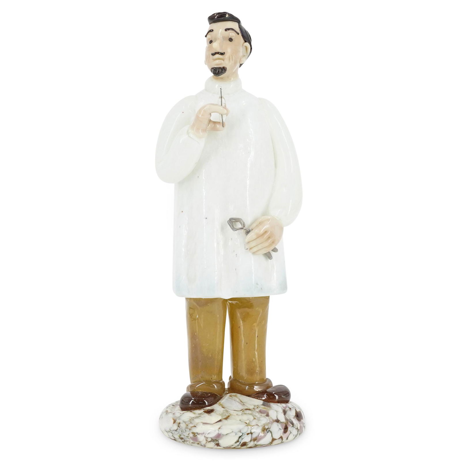 Czech Bohemia Art Glass Dentist Figurine