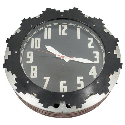 Electric Neon Clock Co. Art Deco Aztec Wall Clock