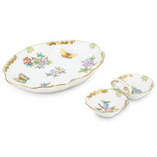 2 Herend Porcelain Queen Victoria Oval Platters