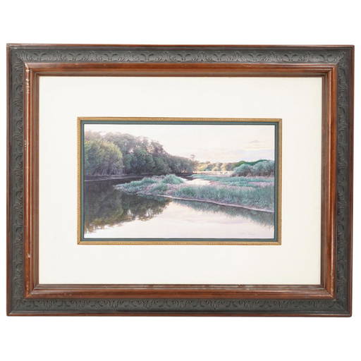 Chas Rowe Oil On Board 'landscape Scene" Painting