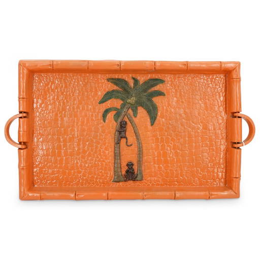 Vintage Chalkware Monkey Jungle Tray