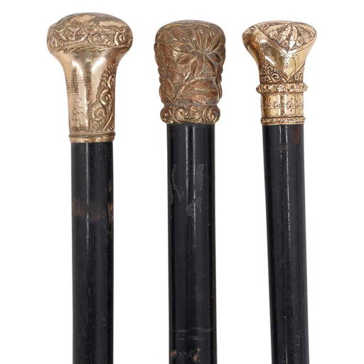 (3 Pc) Antique English Gilt Wooden Walking Canes - Oct 11, 2022 | Akiba ...