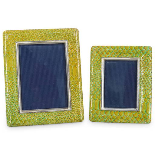 Pair Of Del Conte Sterling Silver And Wood Frames