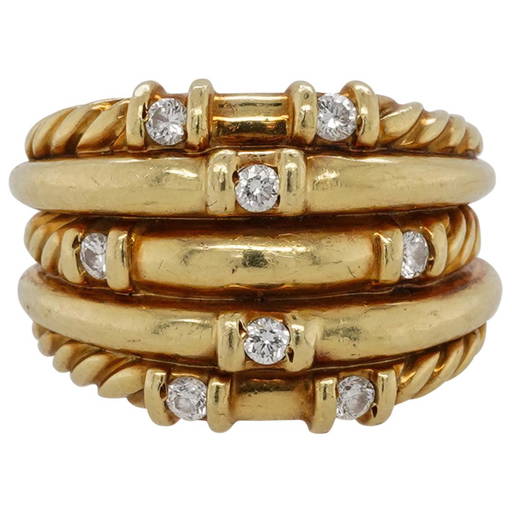 David Yurman 18k Gold and Diamond Ring - Nov 15, 2022 | Akiba Antiques ...