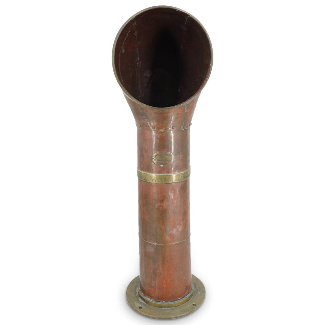 Large Vintage Simpson Lawrence Copper And Brass Cowl Vent