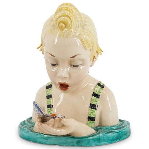 Italian Glazed Ceramic Figural Swimmer Torso Sculpture (#0266) on Dec ...