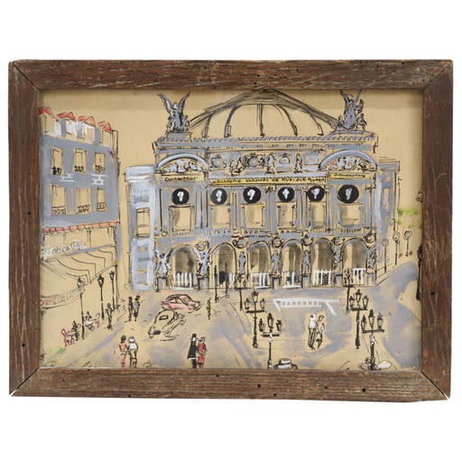 Claude Rodewald (American, b. 1923) "Ball de l'Opera" Watercolor on ...