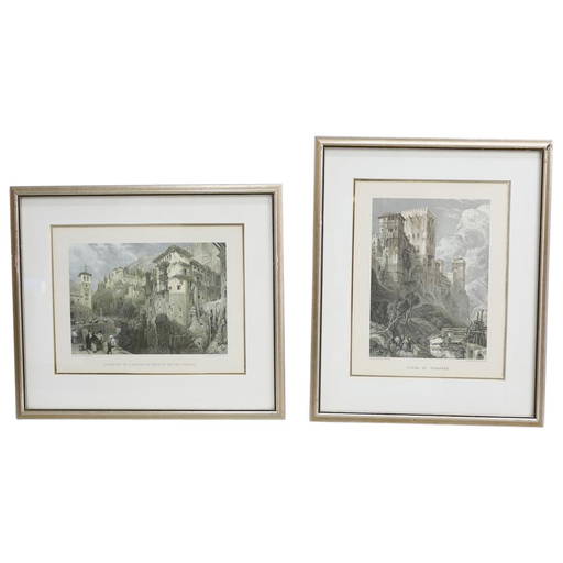 (2Pc) Antique David Roberts Engravings of Spanish Architecture (#0601 ...