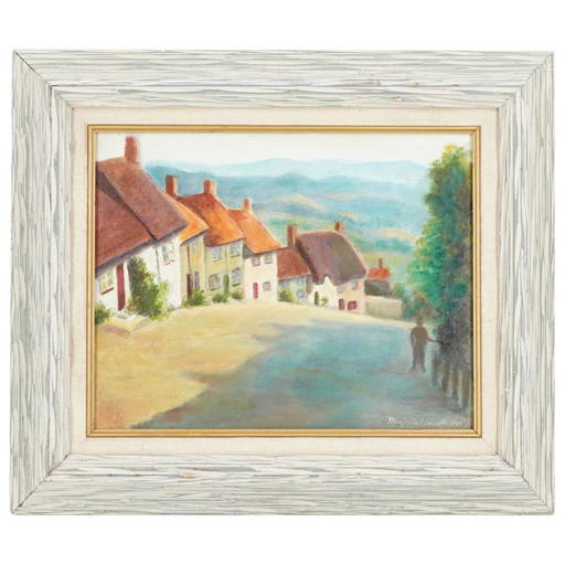 Signed Oil on Artist Board Townscape Painting (#0577) on Jan 24, 2023 ...