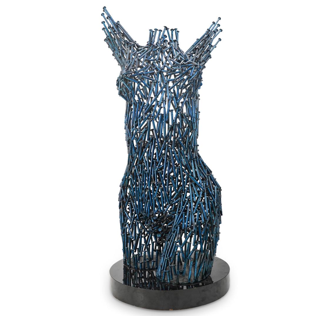 Niso Maman (israeli, Born 1957) "penny" Nude Metal Sculpture