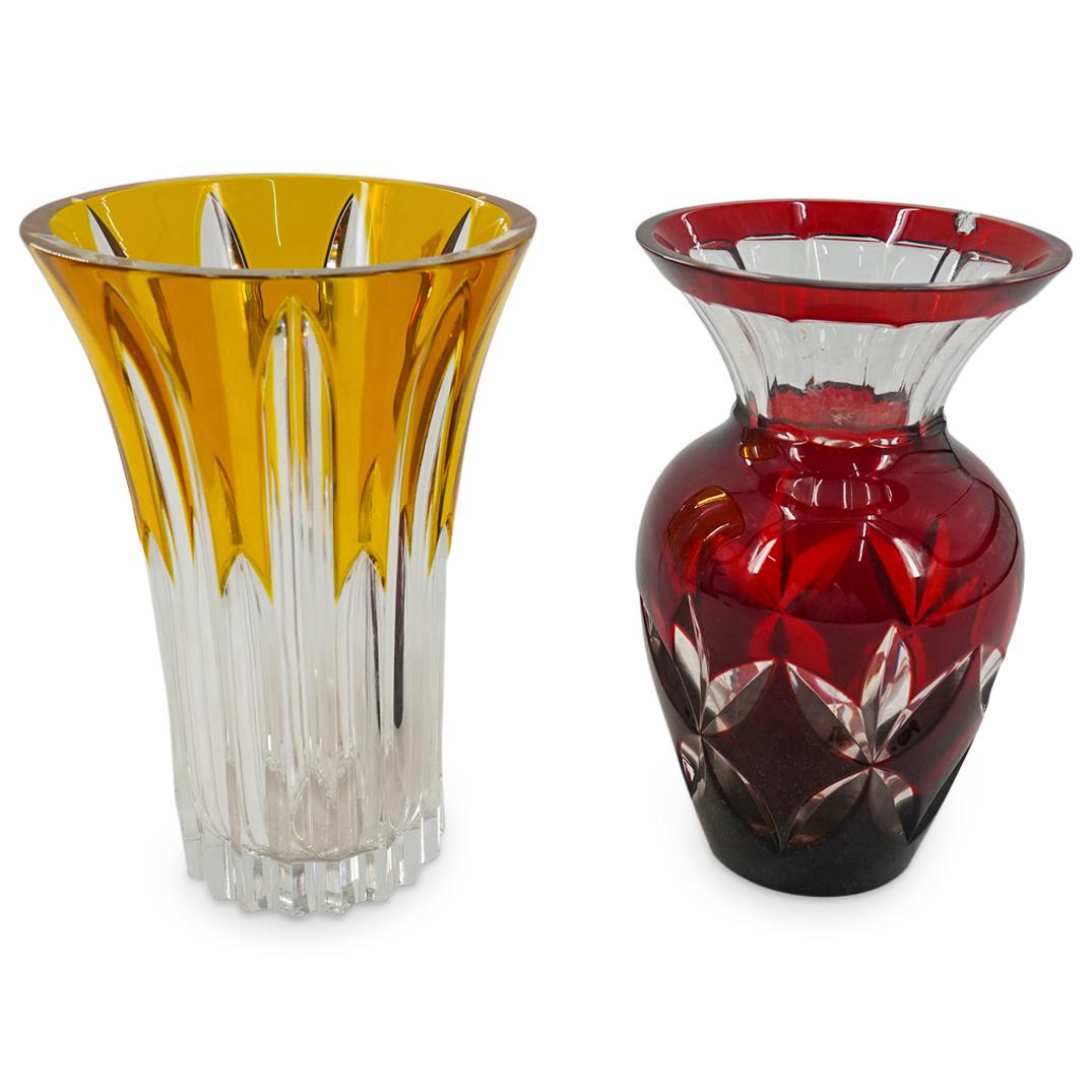 (2 Pc) Faberge Cut Glass Vases - Feb 28, 2023 | Akiba Galleries in FL