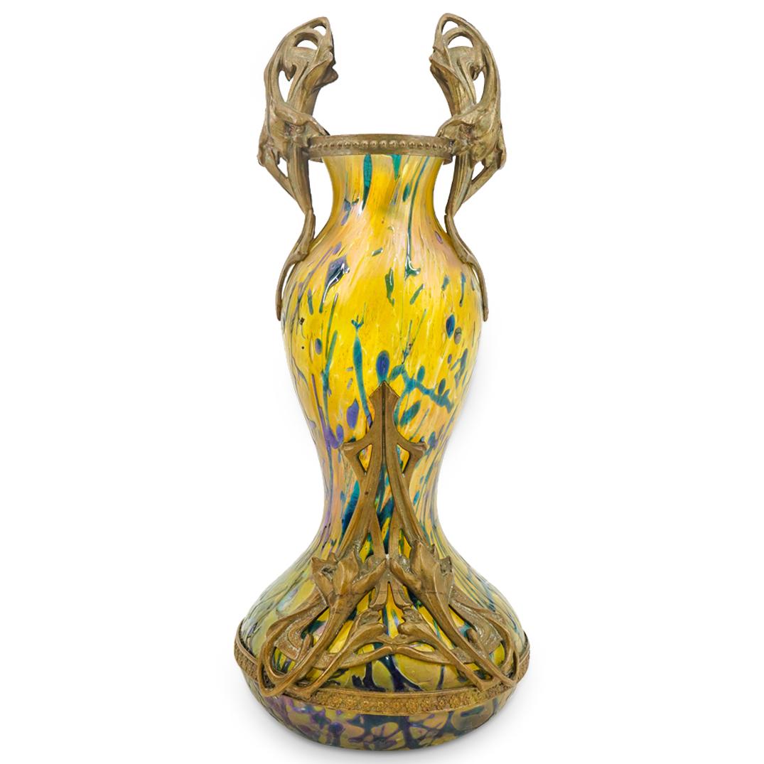 Antique Loetz Art Glass Vase W/ Marcel Bing Bronze Trimmings - Mar 07 ...