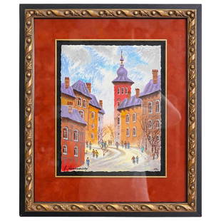 Anatole Krasnyansky Serigraph On Paper "tallin Street" S/n