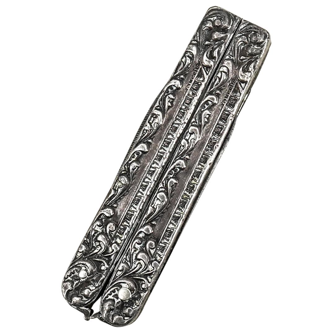 Antique German Sterling Silver Handle Folding Pocket Scissors