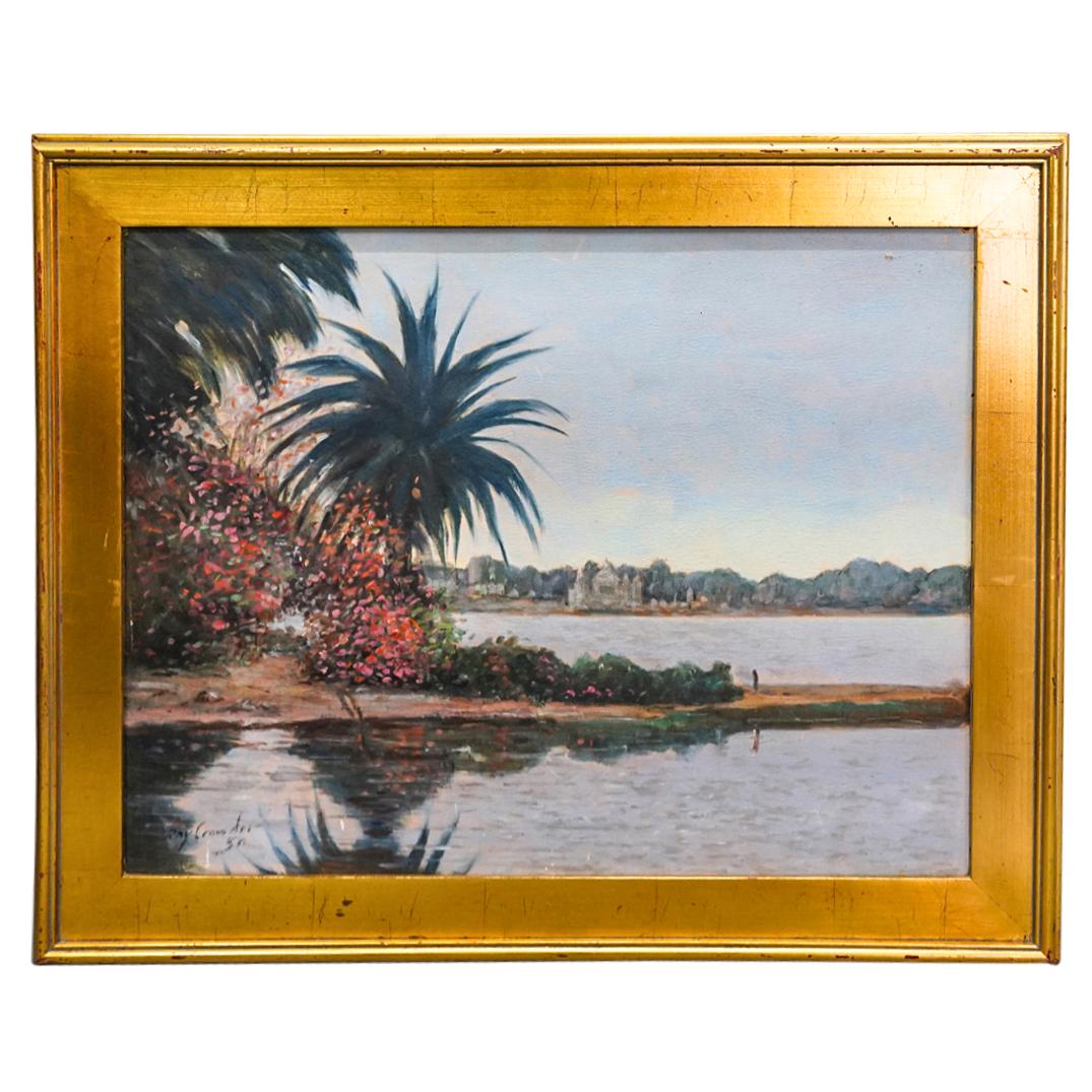 Signed Ray Crowder (20th C.) Seaside Landscape Oil On Board - Mar 28 ...