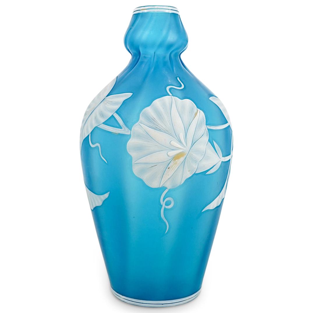 Antique Thomas Webb & Sons Cameo Satin Glass Vase