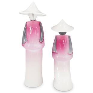 Large Pino Signoretto Murano Glass Asian Figures