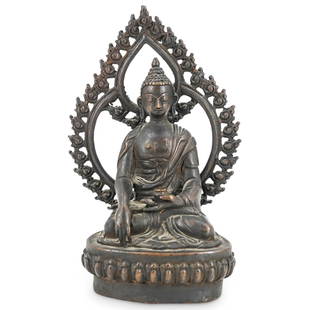 Antique Tibetan Bronze Buddhist Sculpture Of Gautama Buddha