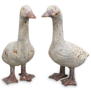 Vintage Cast Iron Goose Garden Statue