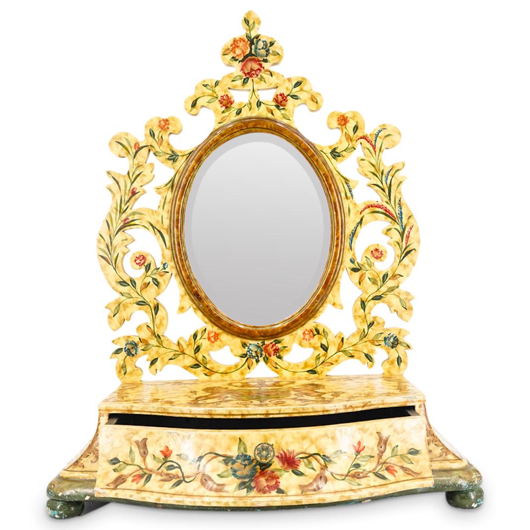Castilian Imports Wooden Vanity Mirror W/ Drawer Auction